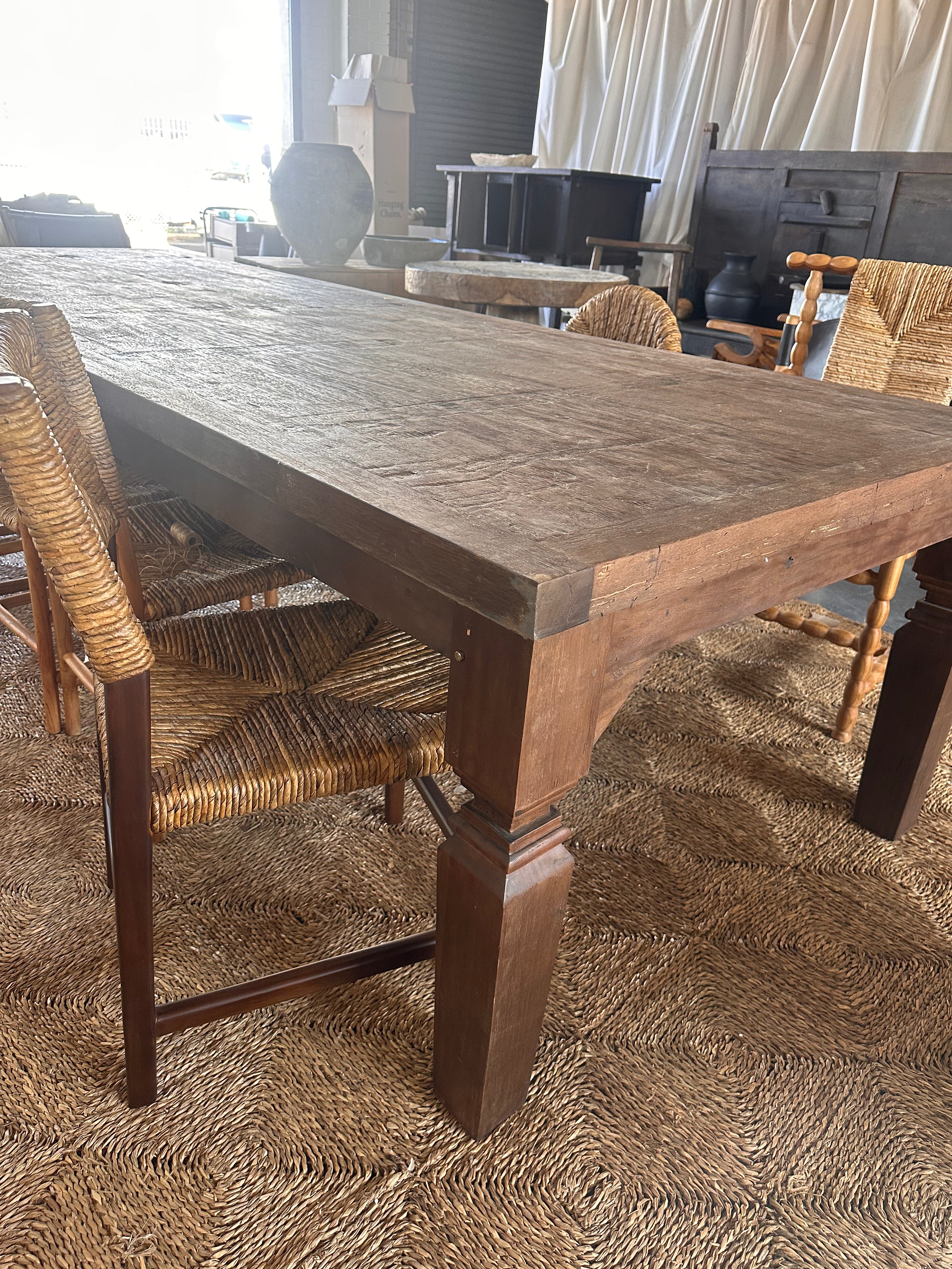 3.4 x 1.2m old dining table – Byron Bay Hanging Chairs